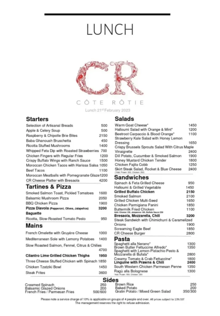 Cote Rotie Restaurant Karachi Menu Prices, Location, Timings