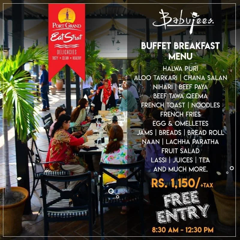 Babujees Breakfast Buffet Menu - Pak Livings